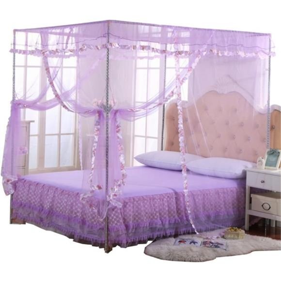 Bedding | Twin Canopy Bed Curtains 4 Corner Canopy For Beds Bed Canopy ...